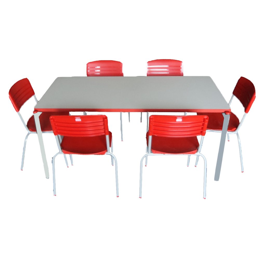 Conjunto Refeitório Infantil / Adulto - 1,50mt comp. com Cadeiras ...